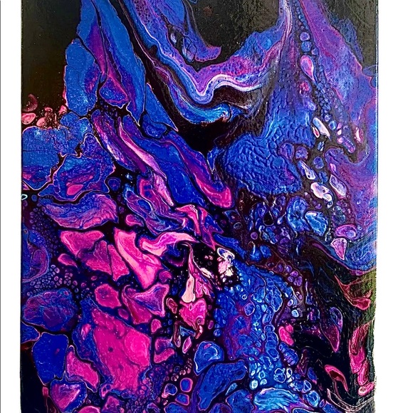 Hand Crafted | Art | 1x14 Blue Dragon Abstract Painting On Canvas ...